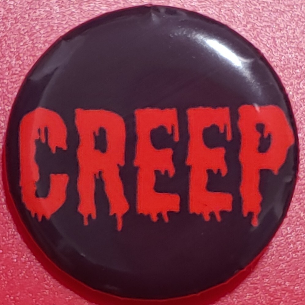 1 Inch Red On Black Creep Pinback Button | eBay