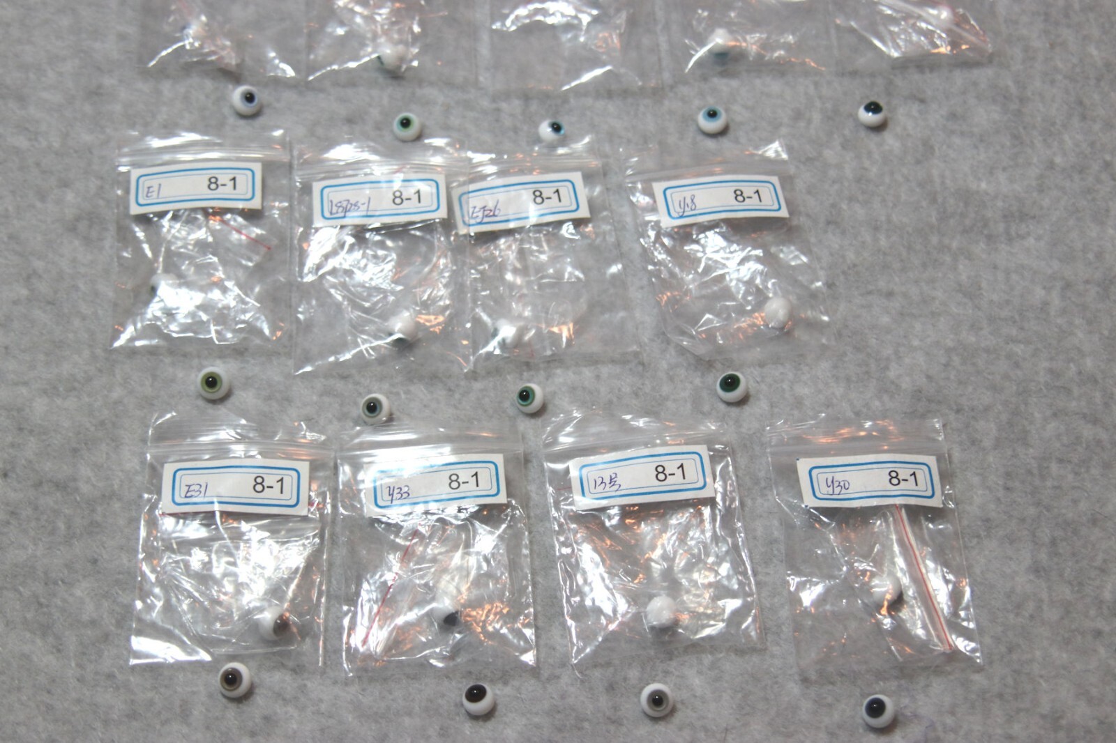 LOT of 13 PAIRS of 8MM WAMAMI ROUND HANDMADE GLASS EYES for BJD MSD ...