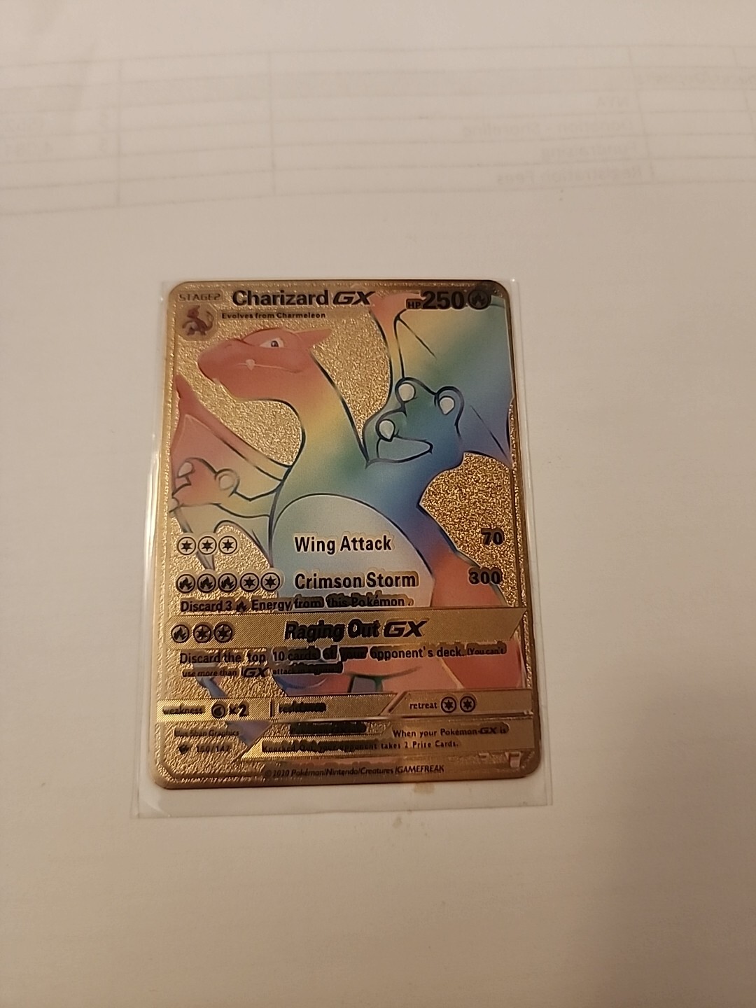 Ultra Rare Charizard GX RAINBOW Gold Plated Raging Out GX!!! | eBay