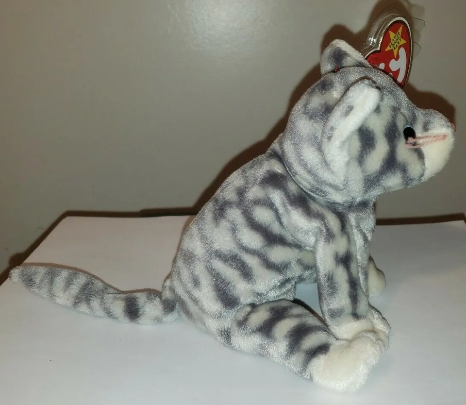 Ty Beanie Baby - SILVER the Gray Tabby Cat (8 Inch) NEW MWMTs Stuffed ...