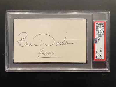 Ben Davidson signed Index Card Autograph w/ "Raiders" Inscription PSA ...