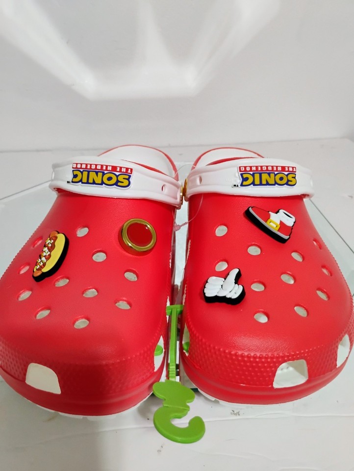 CROCS SEGA SONIC THE HEDGEHOG RED SIZE Male 10 Female 12 (Adults) | eBay