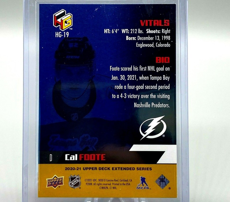 2020-21 UD Extended Series HoloGrFx Rookies Gold #HG-19 Cal Foote ...
