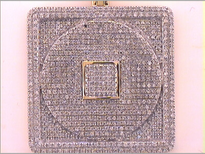 10kt Yellow Gold Mens Round Diamond Record Pendant 2.00 Cttw Style ...