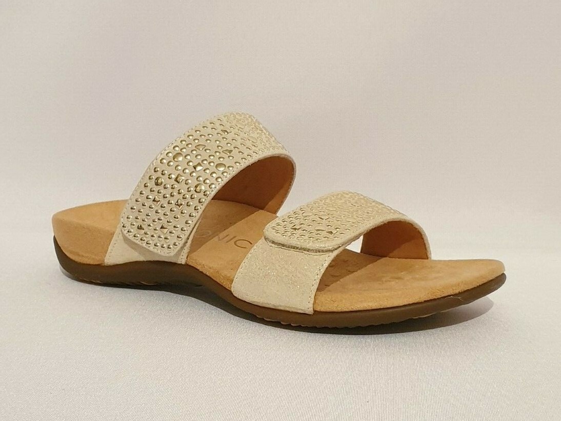 VIONIC SAMOA GENUINE LEATHER ORTHOTIC SLIP ON ADJUSTABLE SANDALS MULES ...