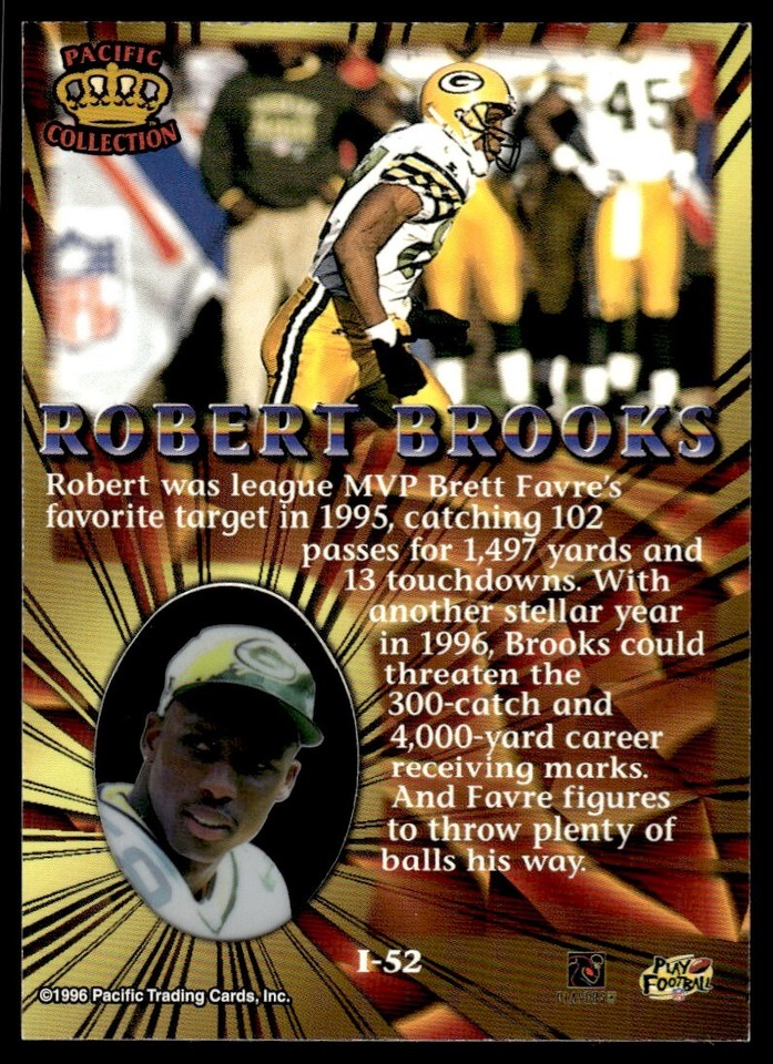 1996 Pacific Invincible Robert Brooks Green Bay Packers #I-52 | eBay