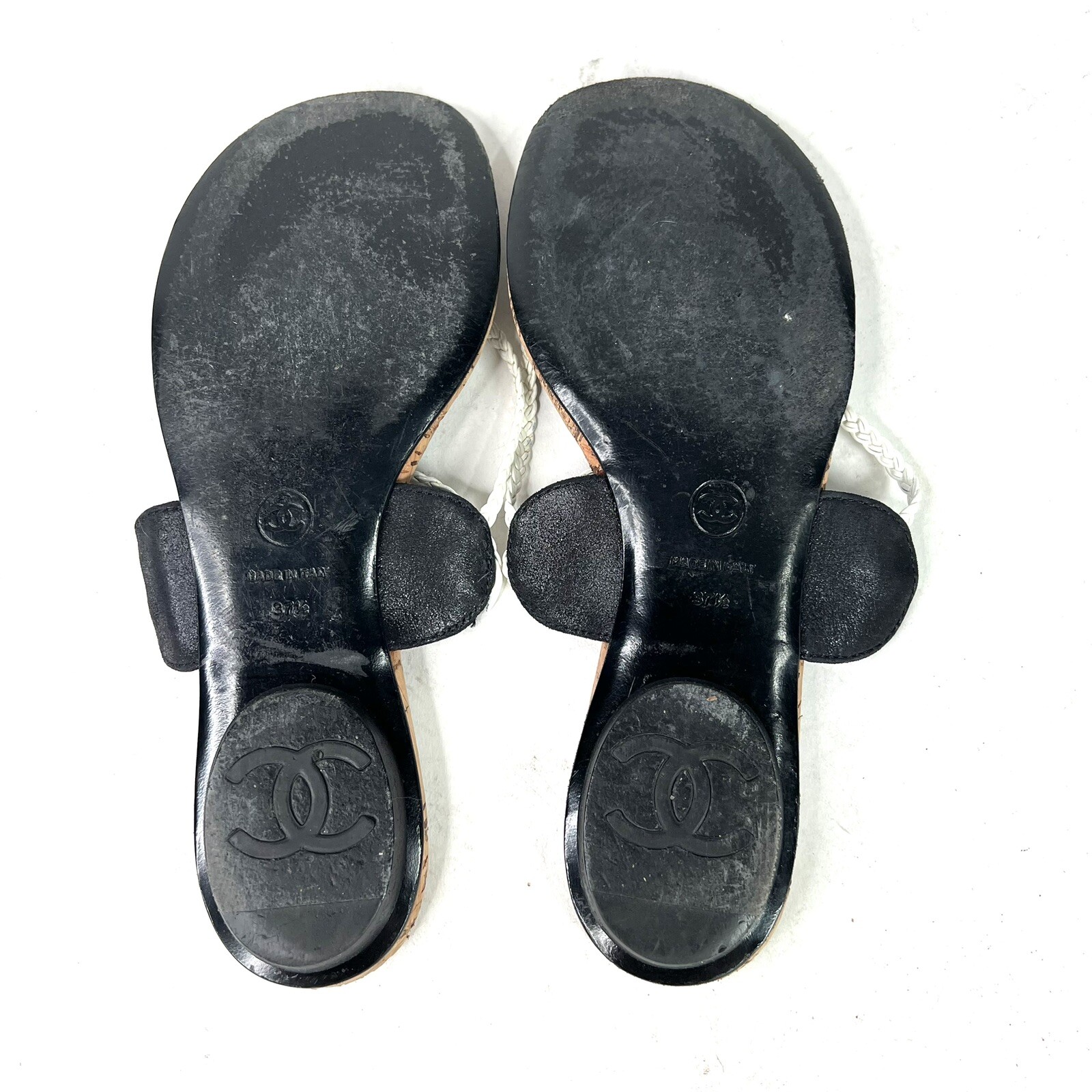 Chanel Black and White Leather Interlocking CC Strap … - Gem