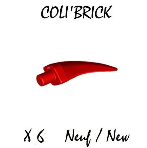 LEGO 87747 - 6x tooth, horn / barb claw horn - large - red - 93788 ...