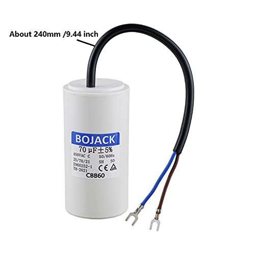 70 uF 450 V AC 70 MFD CBB60 Wire Lead Cylinder Motor Run SH Capacitor ...