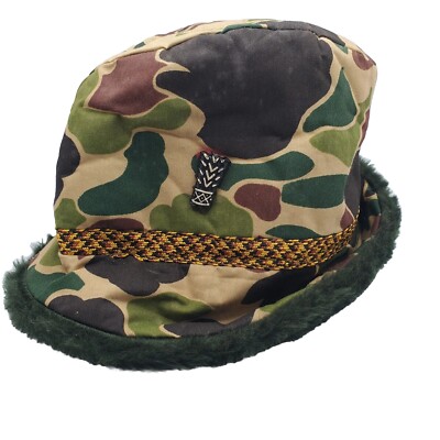 Vintage Sno-Cap Brand Hat Camouflage Camo Fur Trim Men's Size Small USA ...