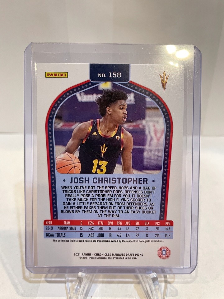 2021-22 Panini Chronicles Draft Picks Marquee Josh Christopher #158 ...