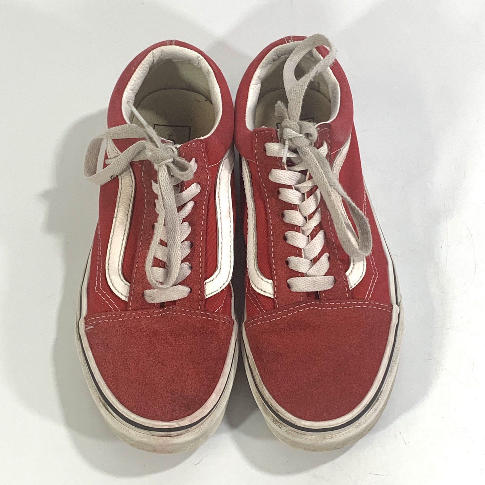VANS Old Skool Red White Skate Shoes Athletic Sneaker… - Gem