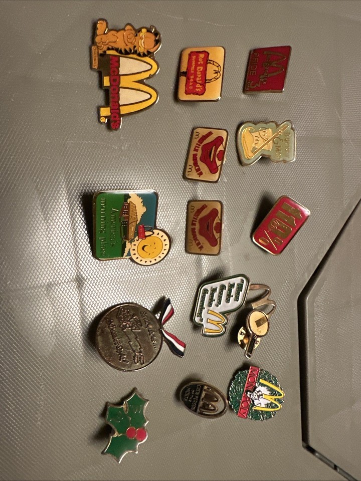 McDonald's Enamel Metal Crew Service Pins - Set of 14 - Garfield ...