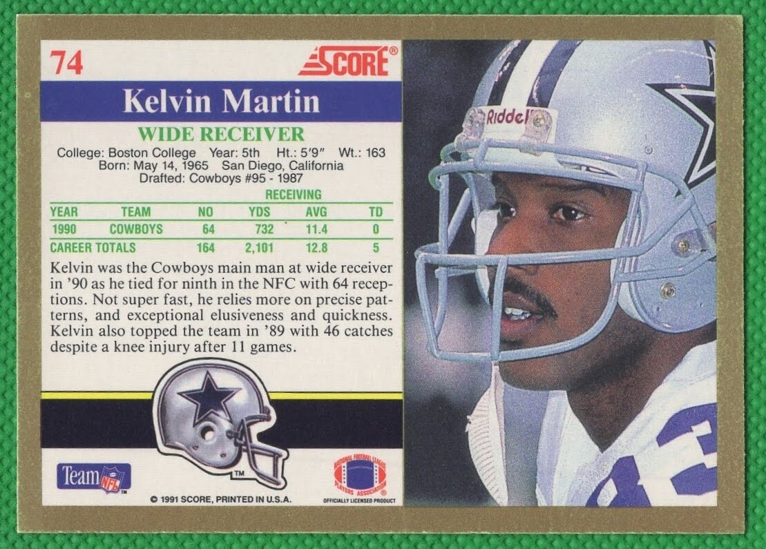 1991 Score - #74 Kelvin Martin for sale online | eBay