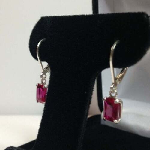 925 Sterling Silver Rad Ruby Gemstone Natural 6 Ct Antique Earrings | eBay