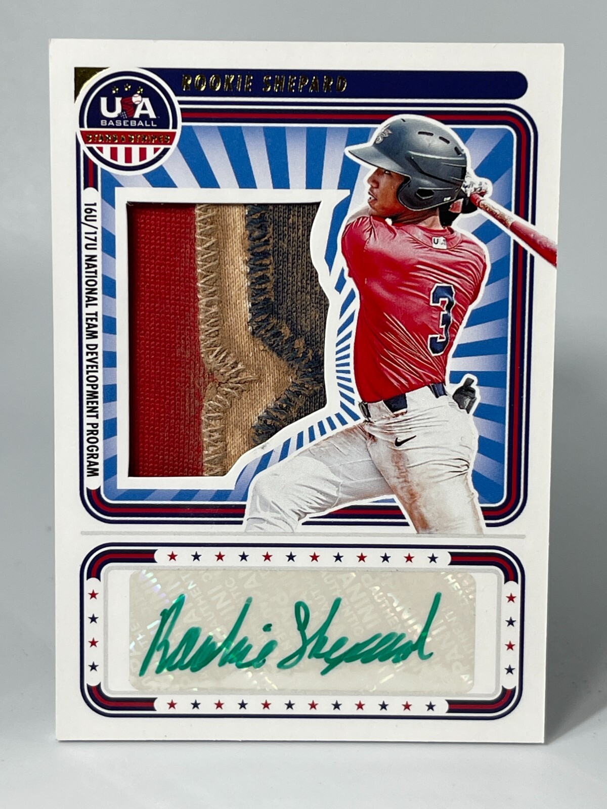 2024 Panini USA Stars & Stripes ROOKIE SHEPARD Auto DIRTY PATCH ...