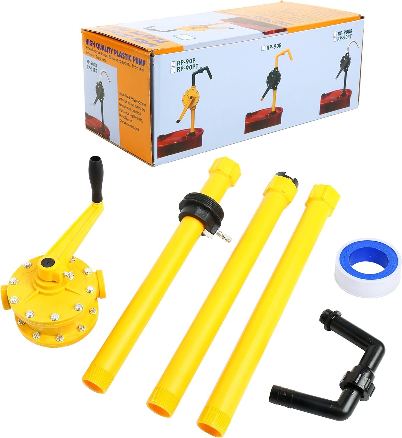 300ml Barrel Pump Plastic Polypropylene Hand Rotary Transfer Pump 70 ...