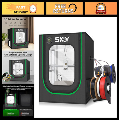 3D Printer Enclosure with LED Light, Fireproof Dustproof Tent, Temp ...