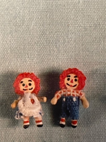 Ragged Ann Andy Dolls Dollhouse Miniature New Vintage DIY about 1" if ...