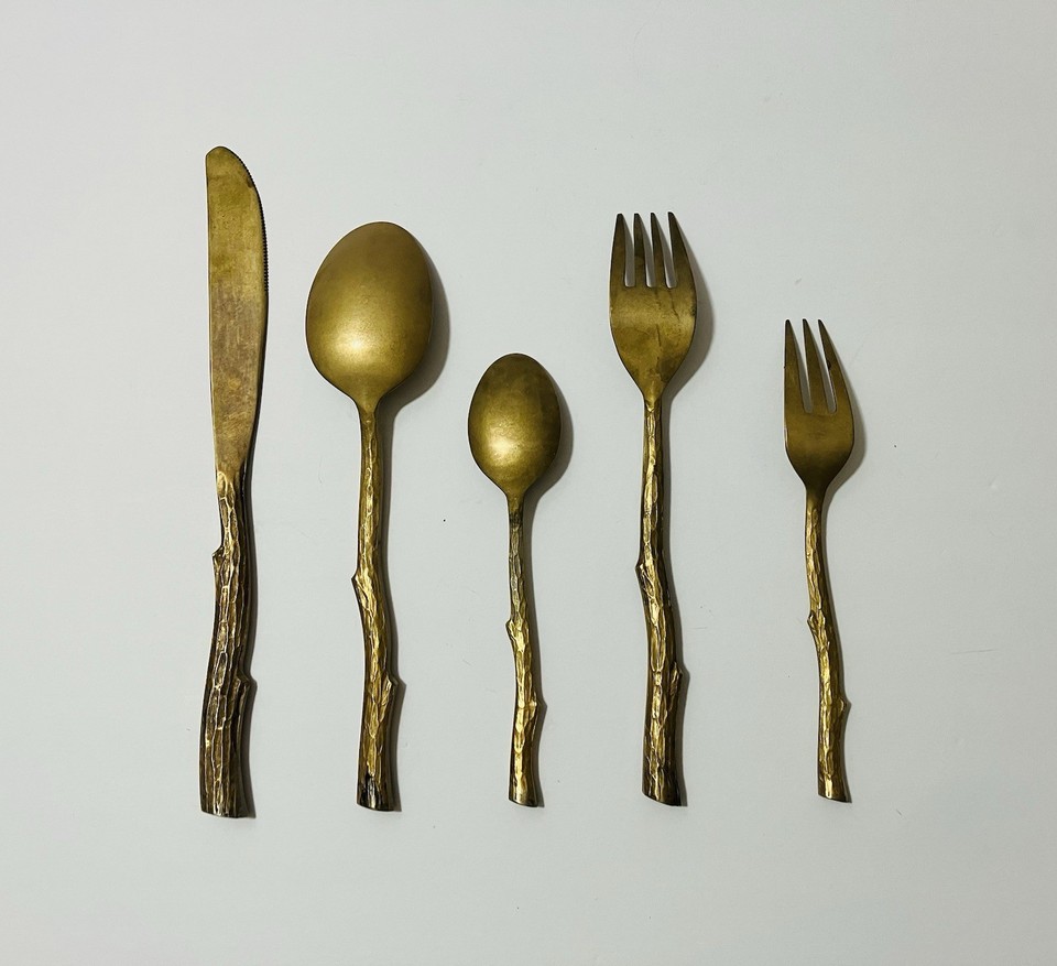Vance Kitira Adirondack Twig Flatware Bronzeware 5 Piece 1 Person ...