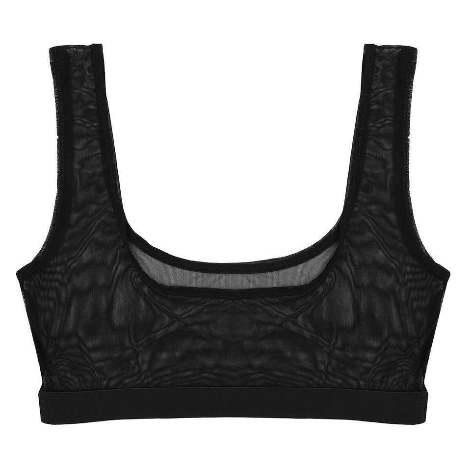 Freebily Women Mesh Sleeveless Sheer Bra See Through Bralette Tank Top ...