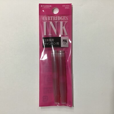 Platinum Preppy Fountain Pen Cartridge Refills PINK 2 Pack New SPN-100A ...