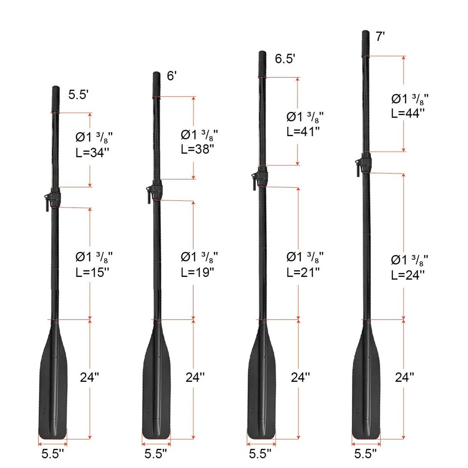 Flat Blade Aluminum Oars with Oar Locks, Detachable | eBay