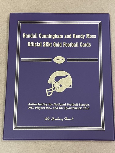 RANDALL CUNNINGHAM & RANDY MOSS MINNESOTA VIKINGS OFFICIAL 22KT FB CARD ...