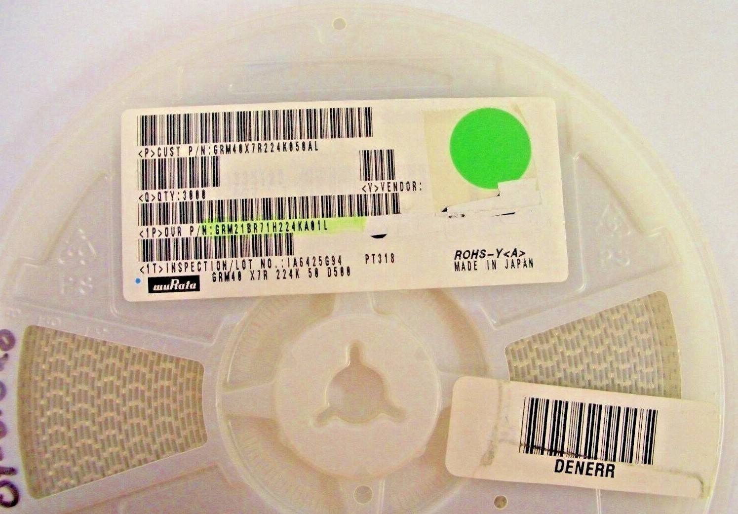 (3,000 PIECE REEL) GRM21BR71H224KA01L MURATA CAP CER 0.22UF 50V X7R ...