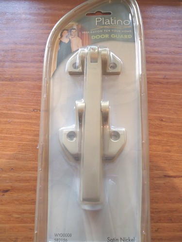 SECURITY DOOR GUARD BOLT HEAVY DUTY PLATINO SATIN NICKEL 130MM WITH ...