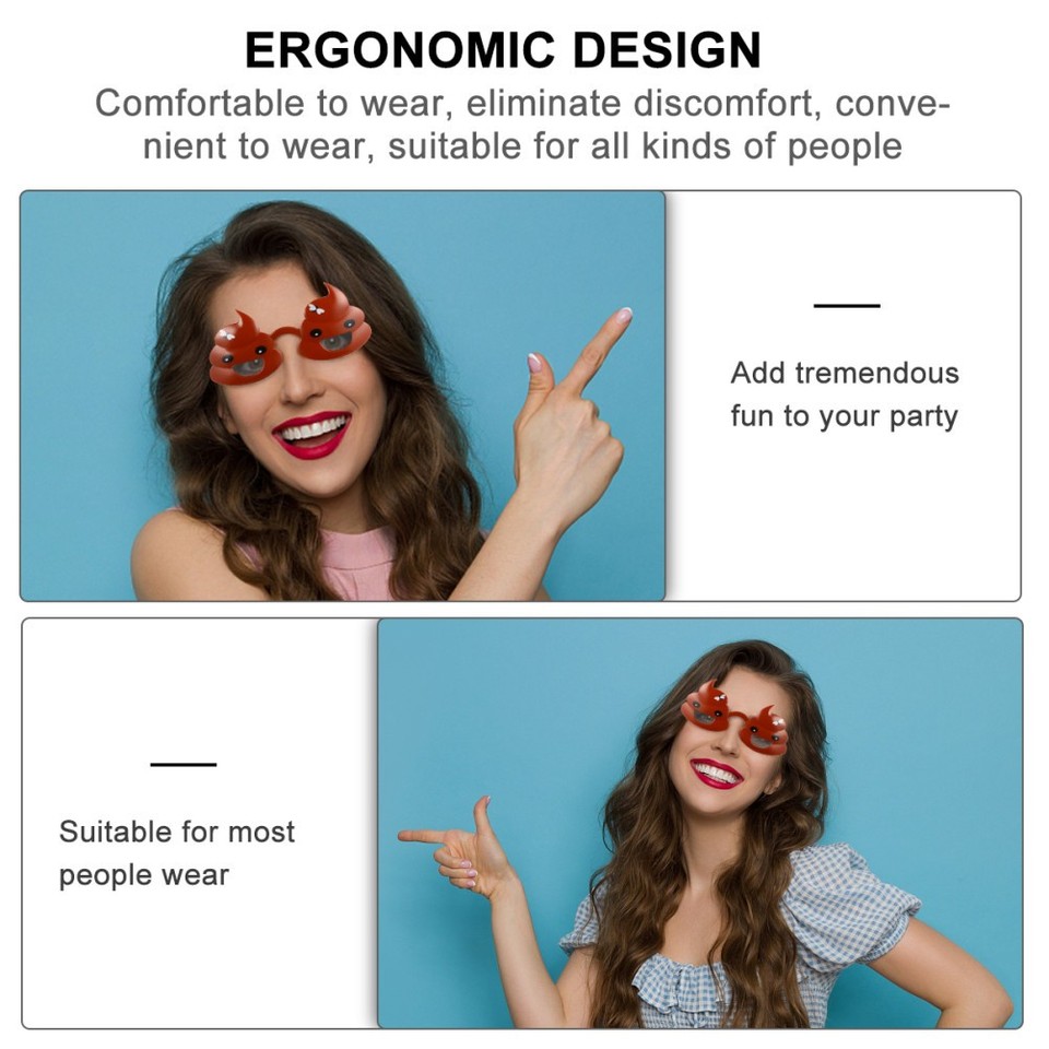 2pcs Poo Shaped Eyeglasses Party Prank Photo Props Glasses Trick Toys ...