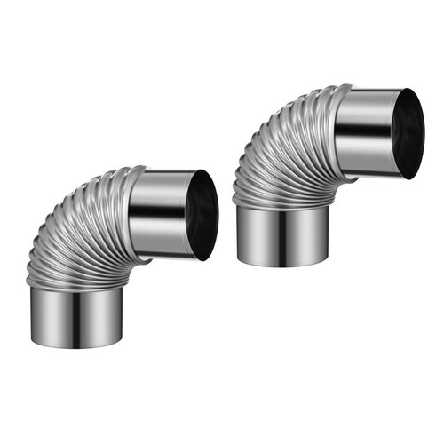 2 PCS Stainless Steel Elbow Chimney 8 Inch Stove Pipe Flues Bent | eBay