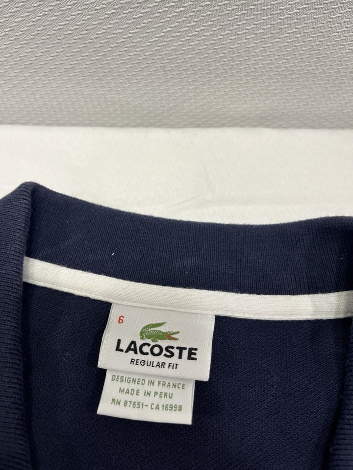 Lacoste Devanlay Polo Shirt Men L (6) Blue Big Alligator Logo Short ...