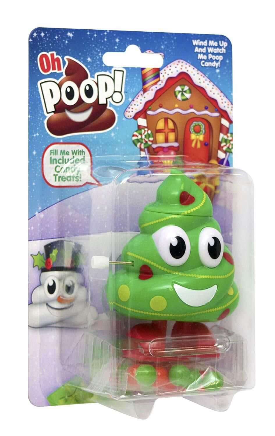 Oh Poop! Wind-Up Christmas Tree Poop Emoji Candy Dispenser with Candy ...
