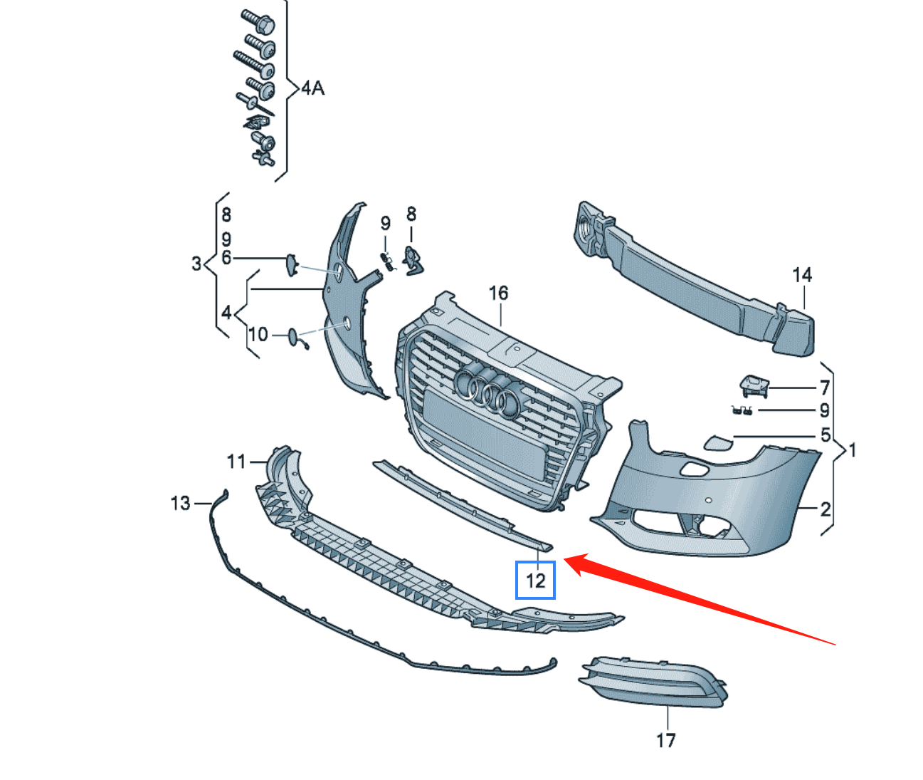 Genuine Original Front Bumper Lower Spoiler for AUDI A1 2010-2015 ...