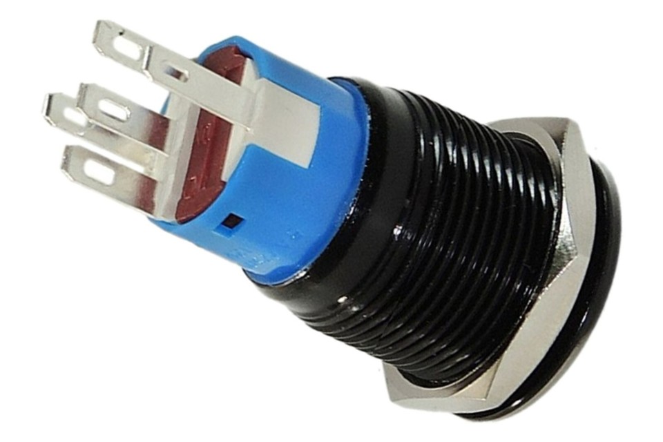 3/4" Car Truck Horn Stainless Steel Push Button Switch w Blue LED Light ...