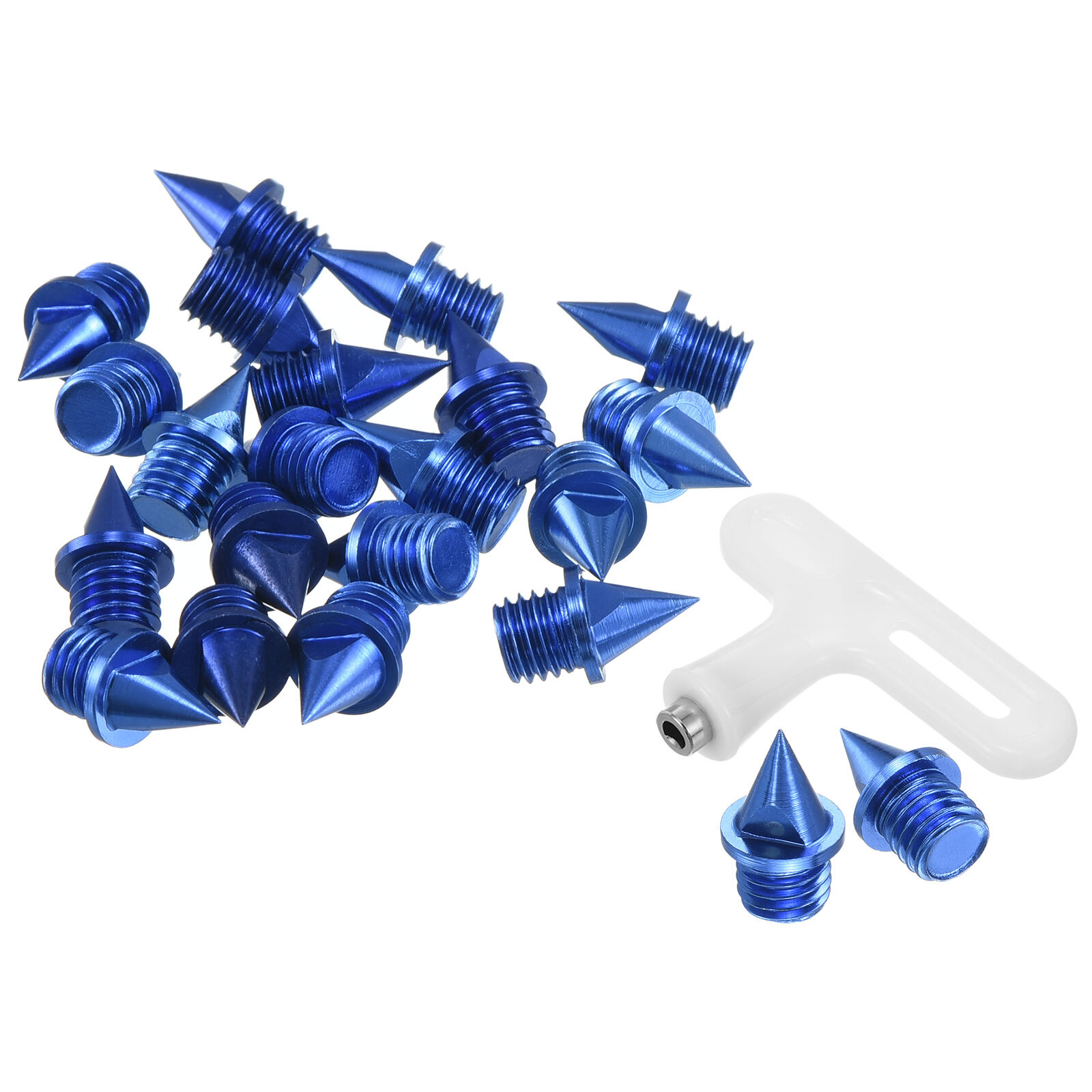 20Pcs 1/4" Carbon Steel Track Spikes Replacement Spikes w Wrench Blue ...