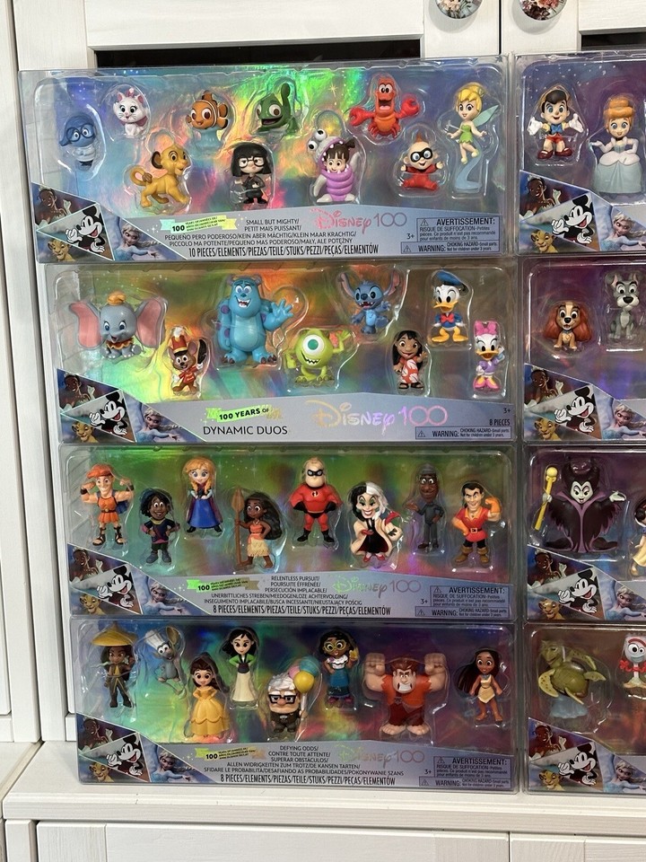 Complete Collection Of 12 Disney 100 Years Of Celebration Figure Packs ...