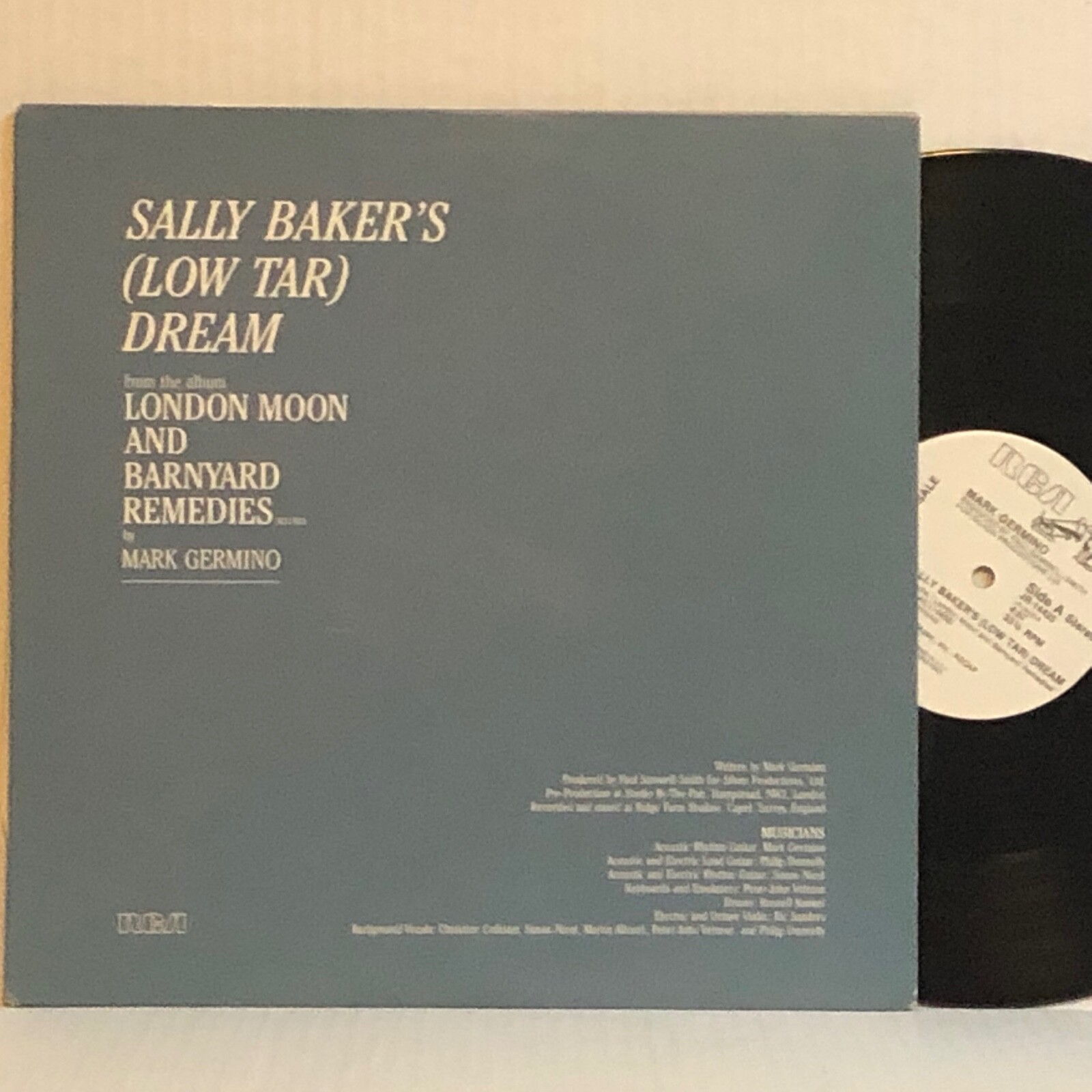 Mark Germino SALLY BAKER'S (LOW TAR) DREAM 12" Single WLP 1986 RCA ...