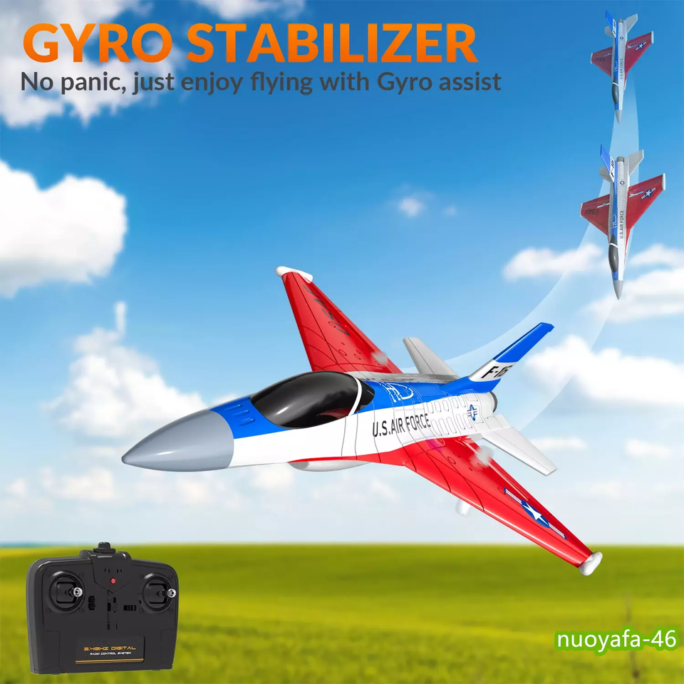 US Volantex 2.4G 2CH RC Airplane F16 Fighter Remote Control Aerobatic ...