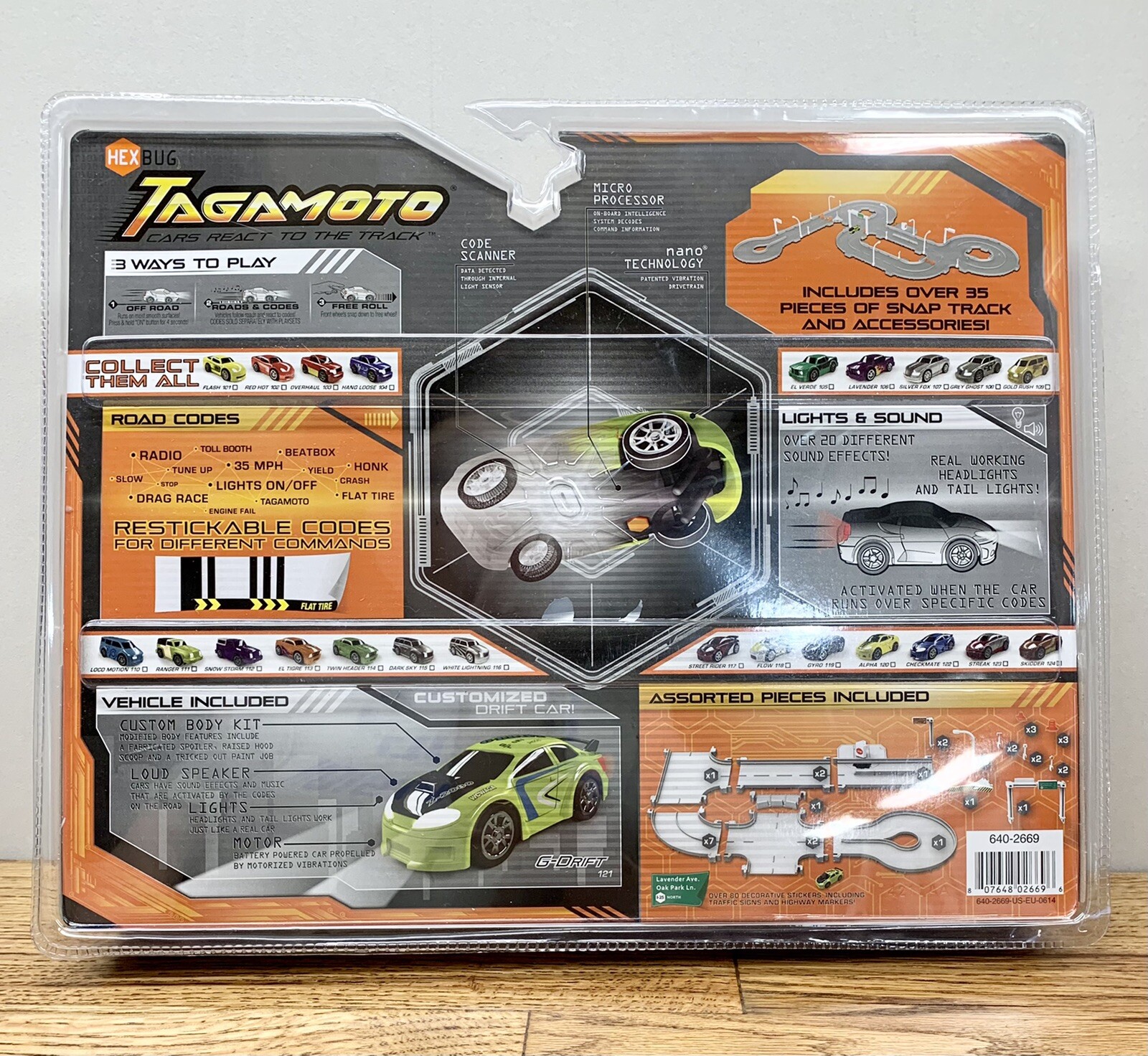 HEXBUG Tagamoto Drift Track Green Set With 5 Extra Motorized Smart Cars ...