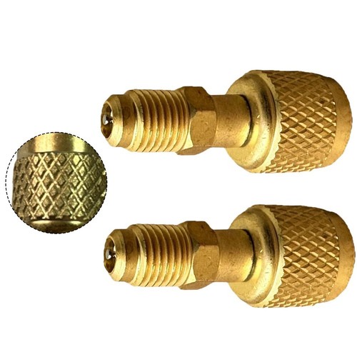 Heavy Duty Brass HVAC Quick Connect Adapter 2 Pcs for R32 R454B 14 SAE ...
