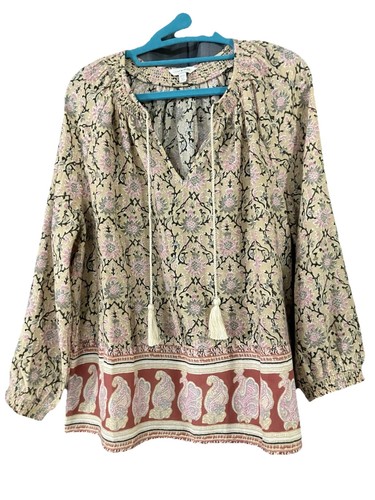 Lucky Brand Women’s 3/4 Sleeve Light Weight 100% Cotton Top Earthtones ...