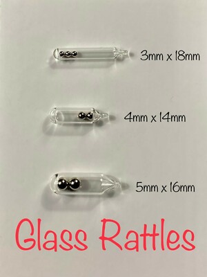 Glass Rattles - 3MM, 4MM, 5MM for Worms, Jigs, Flies, Lures and more ...
