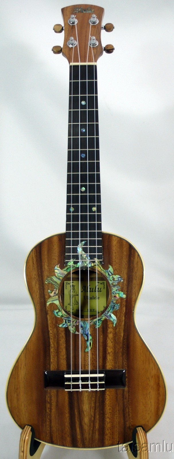 Alulu Solid Acacia Koa Tenor Ukulele,Sun abalone rosette HUA337@ | eBay