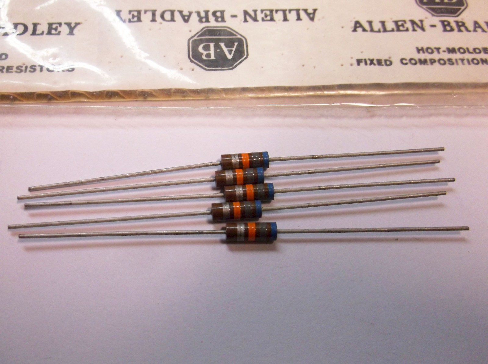 5 Allen Bradley Carbon Comp Resistors 68k 1/2W 10% EB6831 RC20GF683K | eBay