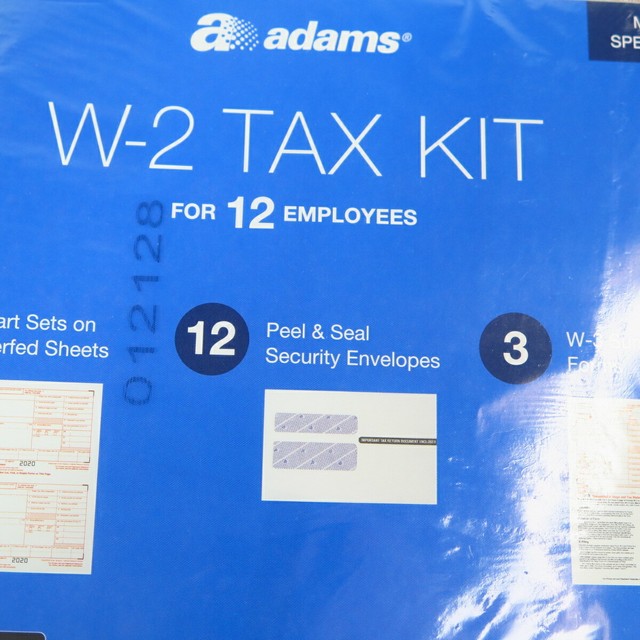 Adams W2 Forms 2020 Tax Kit for 12 Employees 6-Part Laser W2 Forms 3 W3 ...