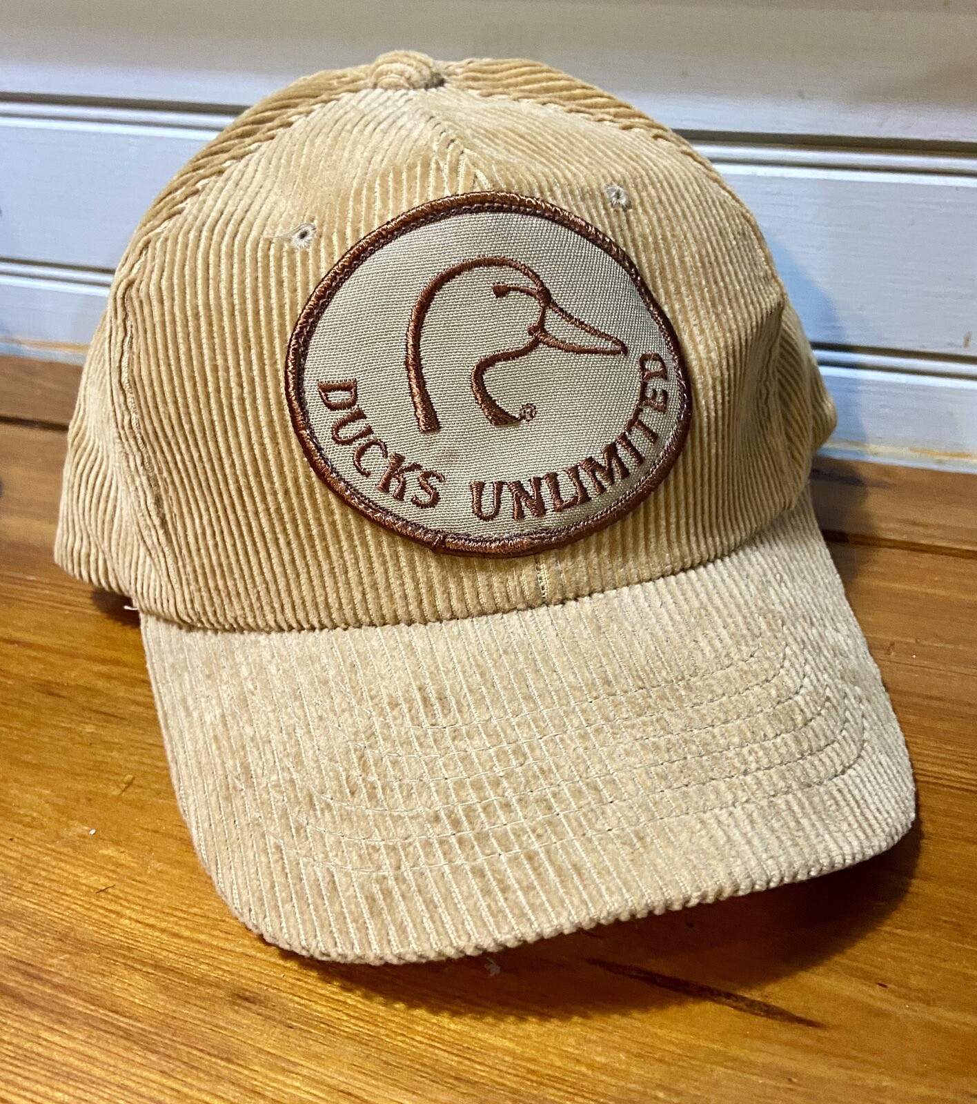 Vintage Ducks Unlimited Beige Corduroy Strapback Hat - Gem