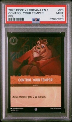 2023 Disney Lorcana the First Chapter Control Your Temper FOIL PSA 9 ...