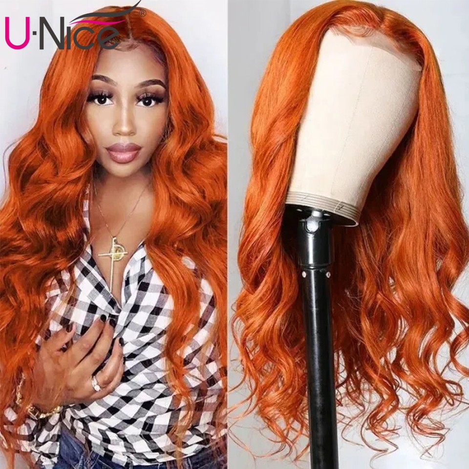Peruvian Body Wave Human Hair Wig Silk Base Lace Closure Wigs Ginger ...